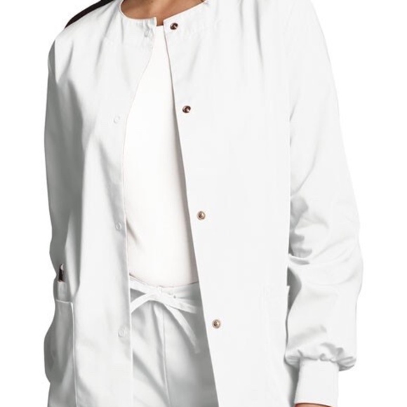Cherokee Workwear | Tops | Cherokee Workwear Scrubs Snap Front Warm Up ...